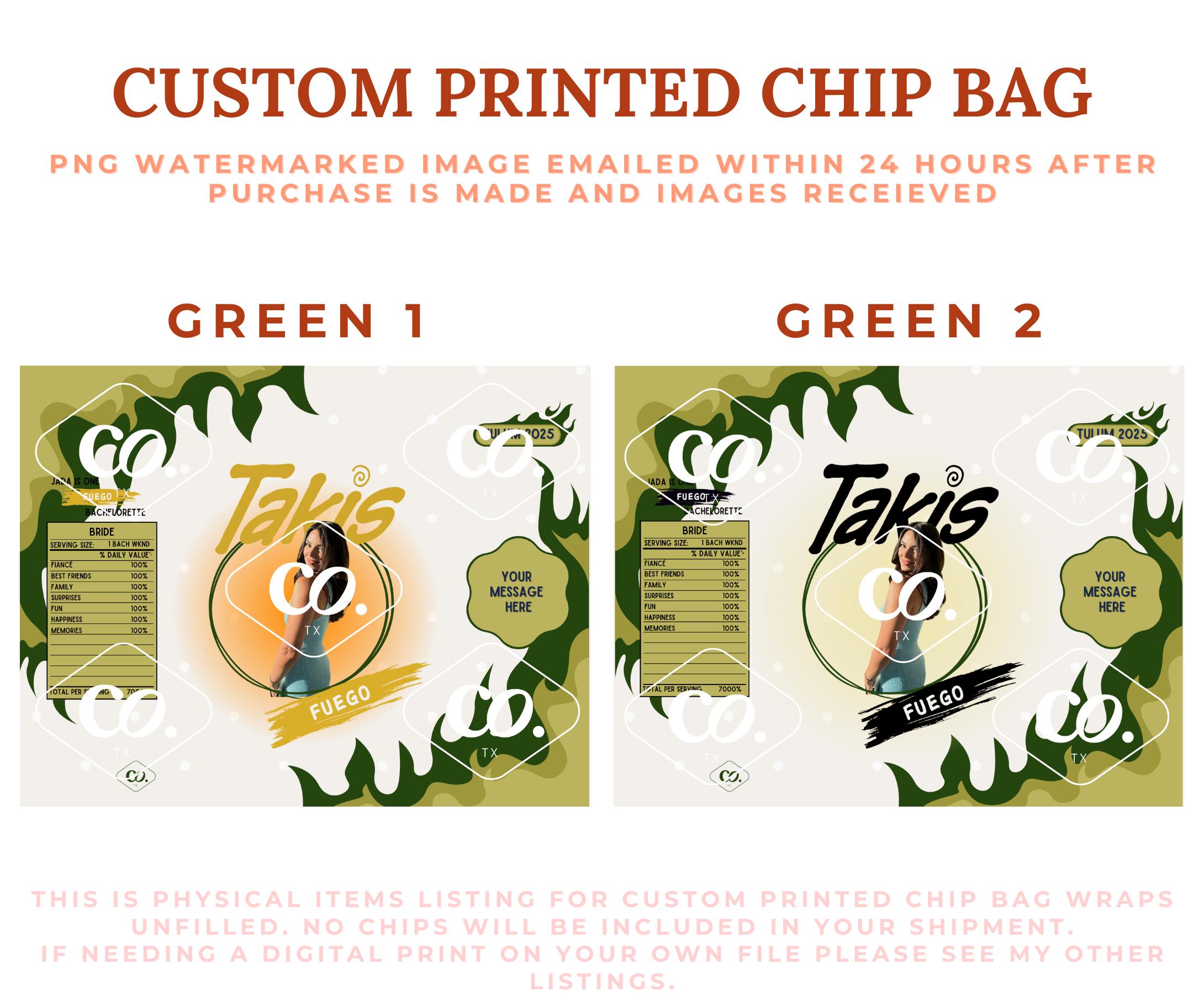 Custom PHYSICAL Chip Bag / TAKI Bag, Multiple Colors Available ...