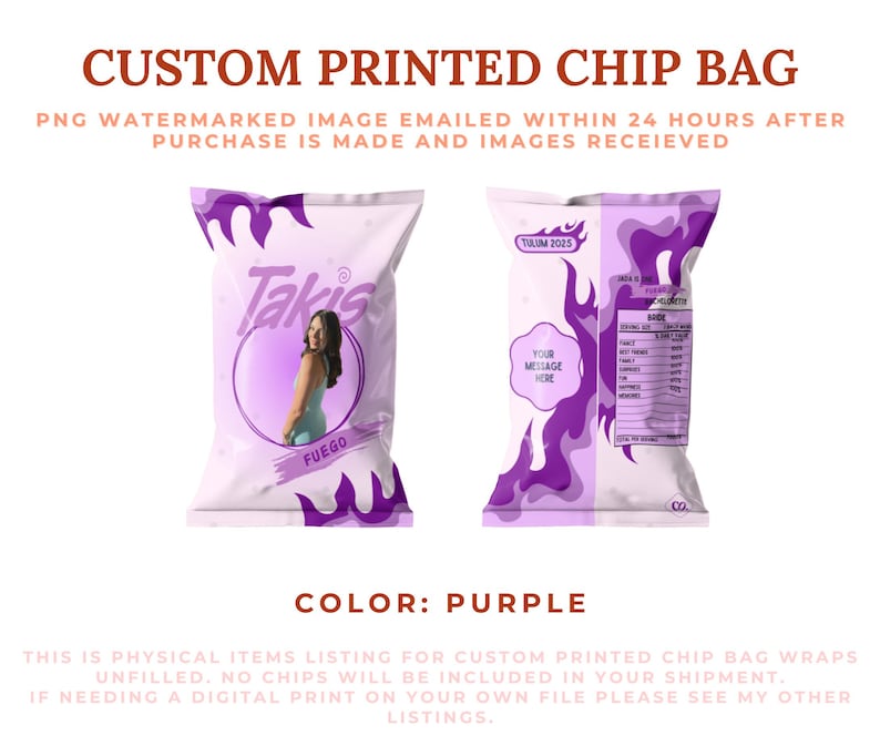 Custom PHYSICAL Chip Bag / TAKI Bag, Multiple Colors Available ...