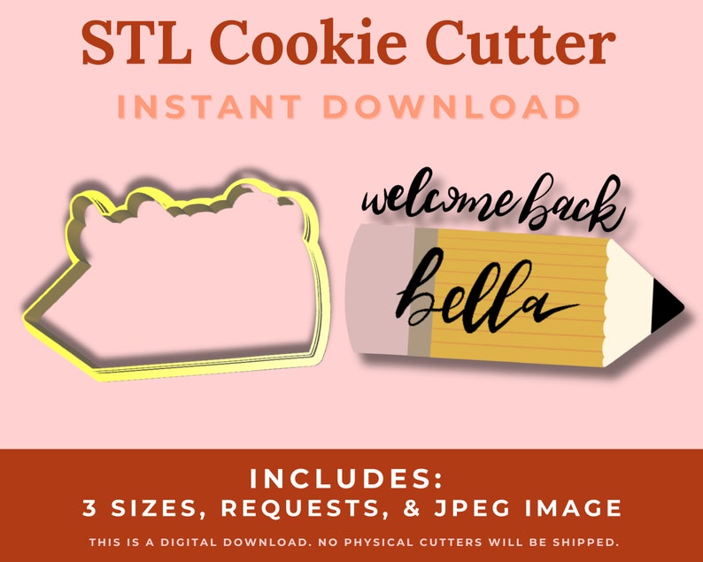 Welcome Back Pencil Plaque Cookie Cutter STL File - Instant Download ...