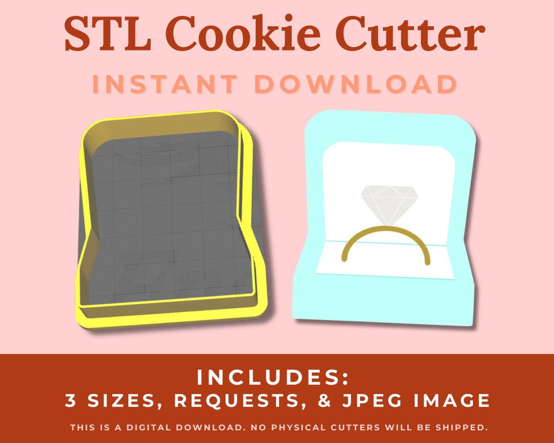 Ring Box Cookie Cutter STL File for Wedding Cookies- Instant Download ...