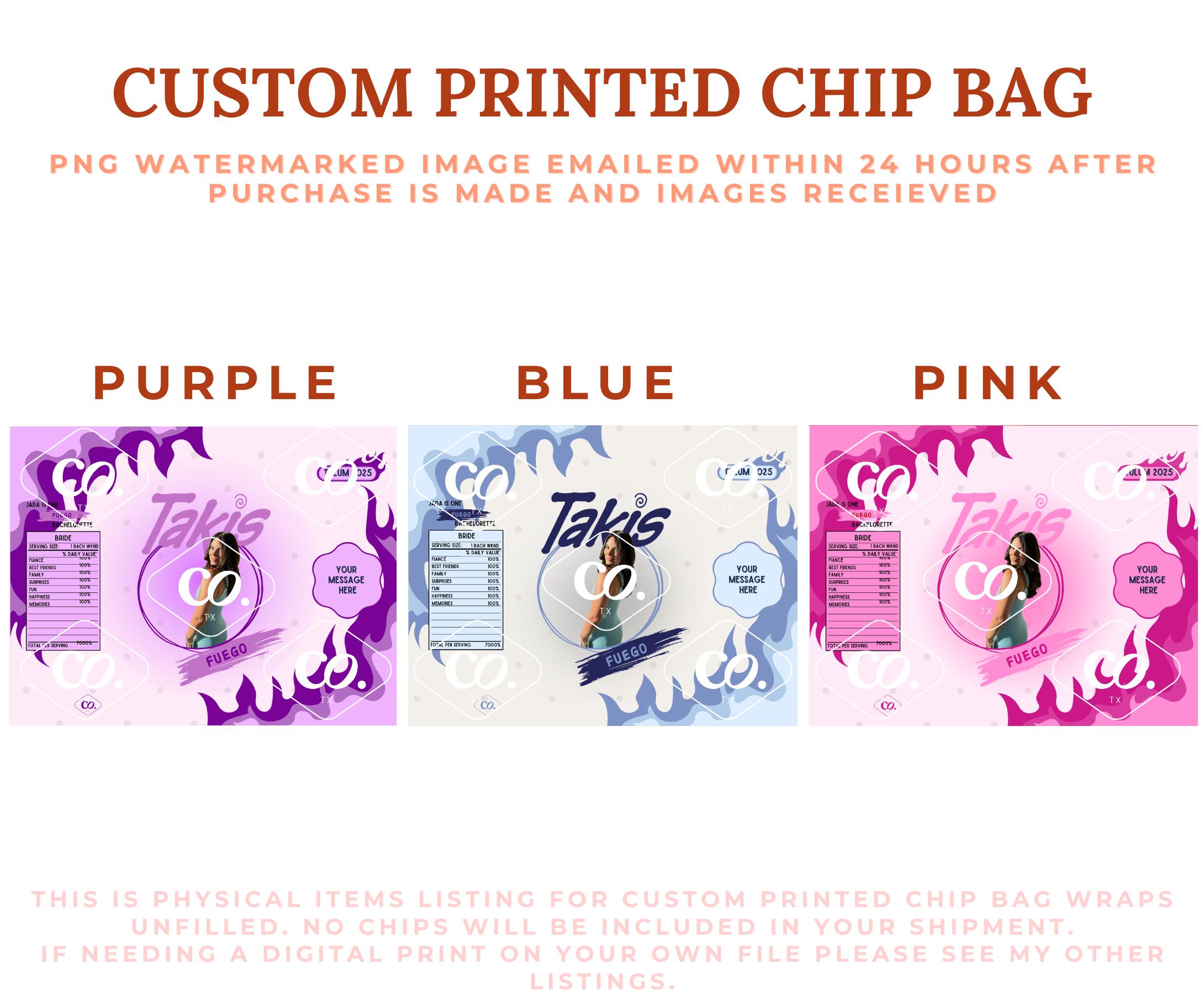 Custom PHYSICAL Chip Bag / TAKI Bag, Multiple Colors Available ...