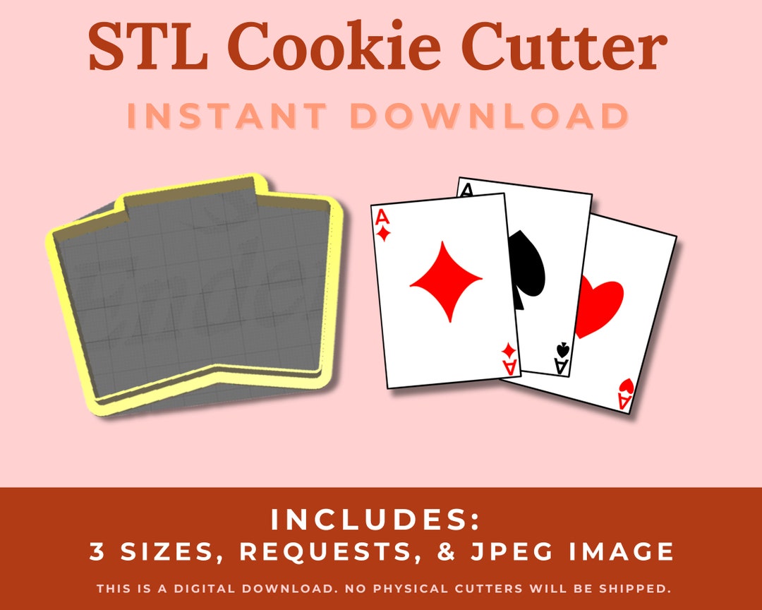 Deck of Cards Cookie Cutter STL File - Instant Download for 3D Printing ...