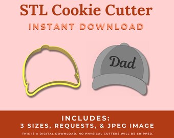 Baseball Cap Cookie Cutter STL File Instant Download, STL Cookie Cutter ...