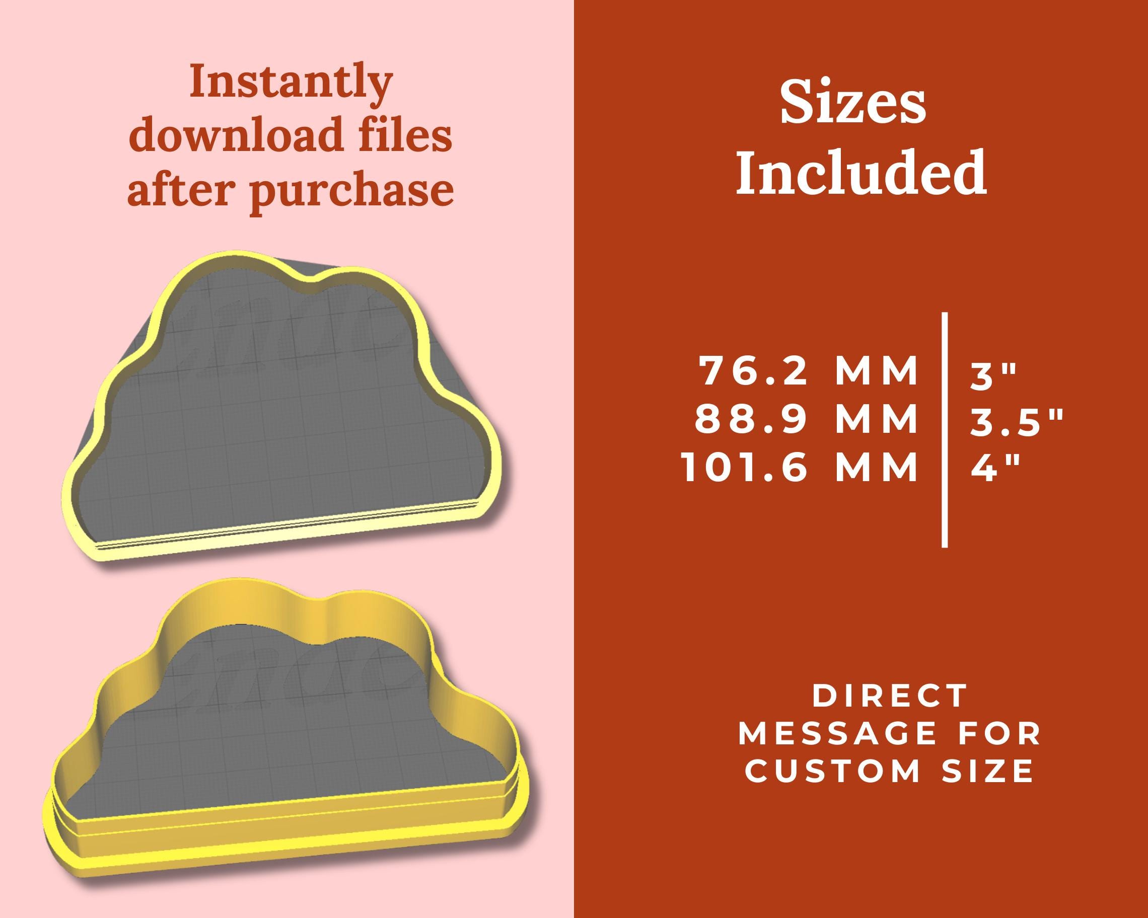 Wavy Retro Half Circle Cookie Cutter STL File - Instant Download for 3D ...