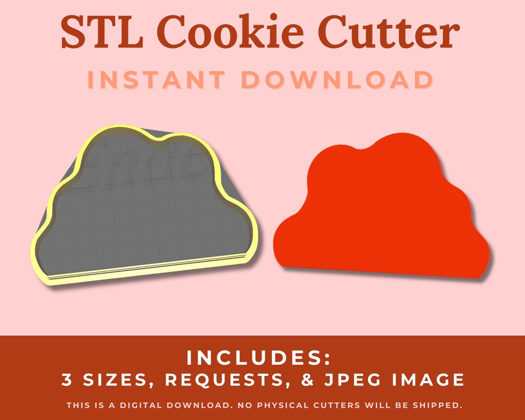 Wavy Retro Half Circle Cookie Cutter STL File - Instant Download for 3D ...