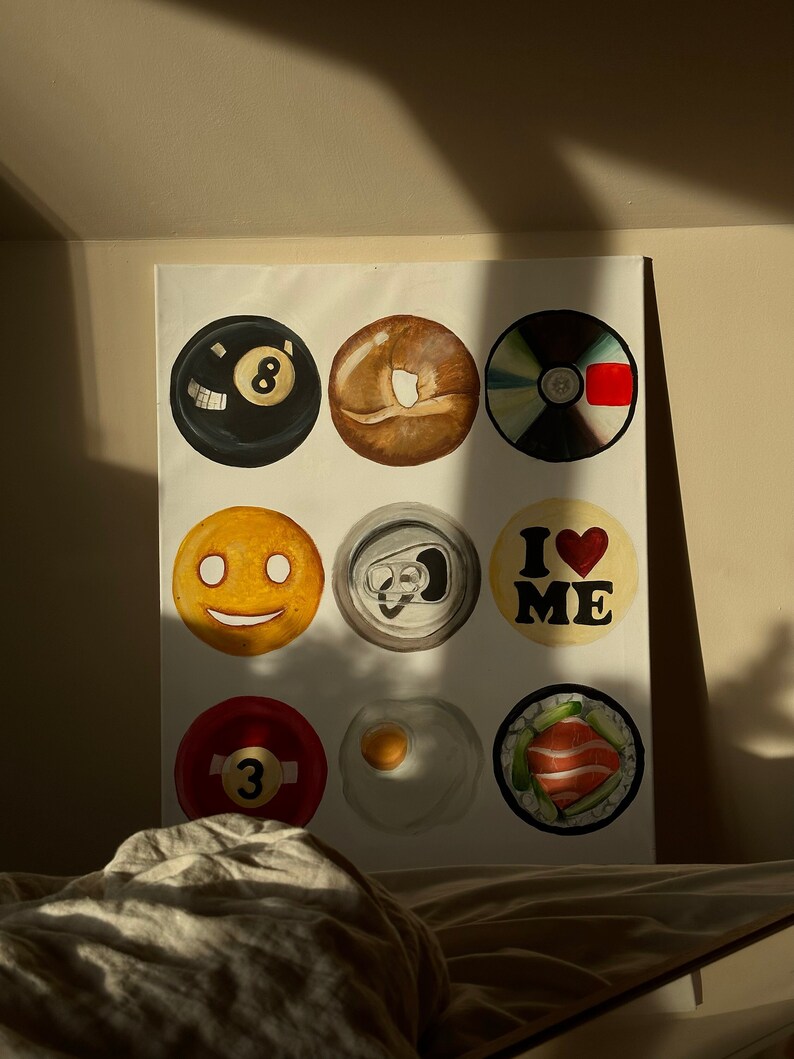 Hand-painted Random Objects Circle Print (digital Download) - Etsy