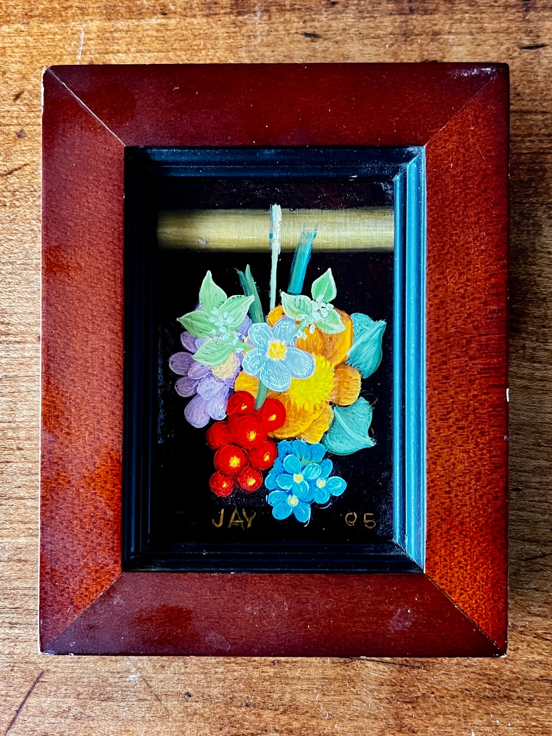 Drying Flowers, Charles Jay, Miniature Oil Painting - Etsy