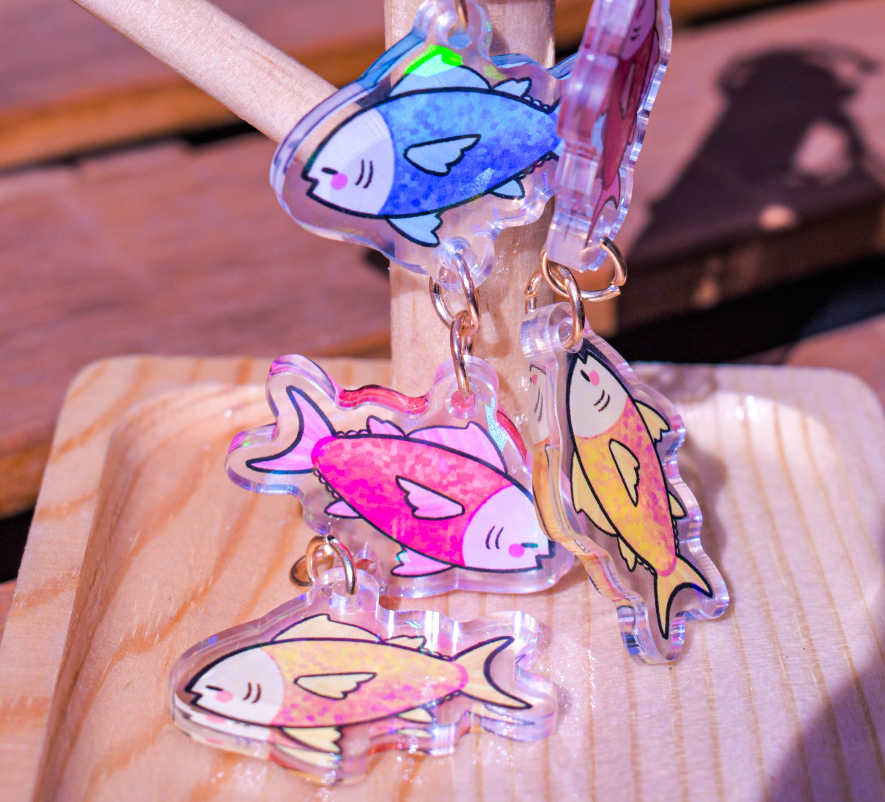 Primary Color Fish Acrylic Charm Chain - Etsy