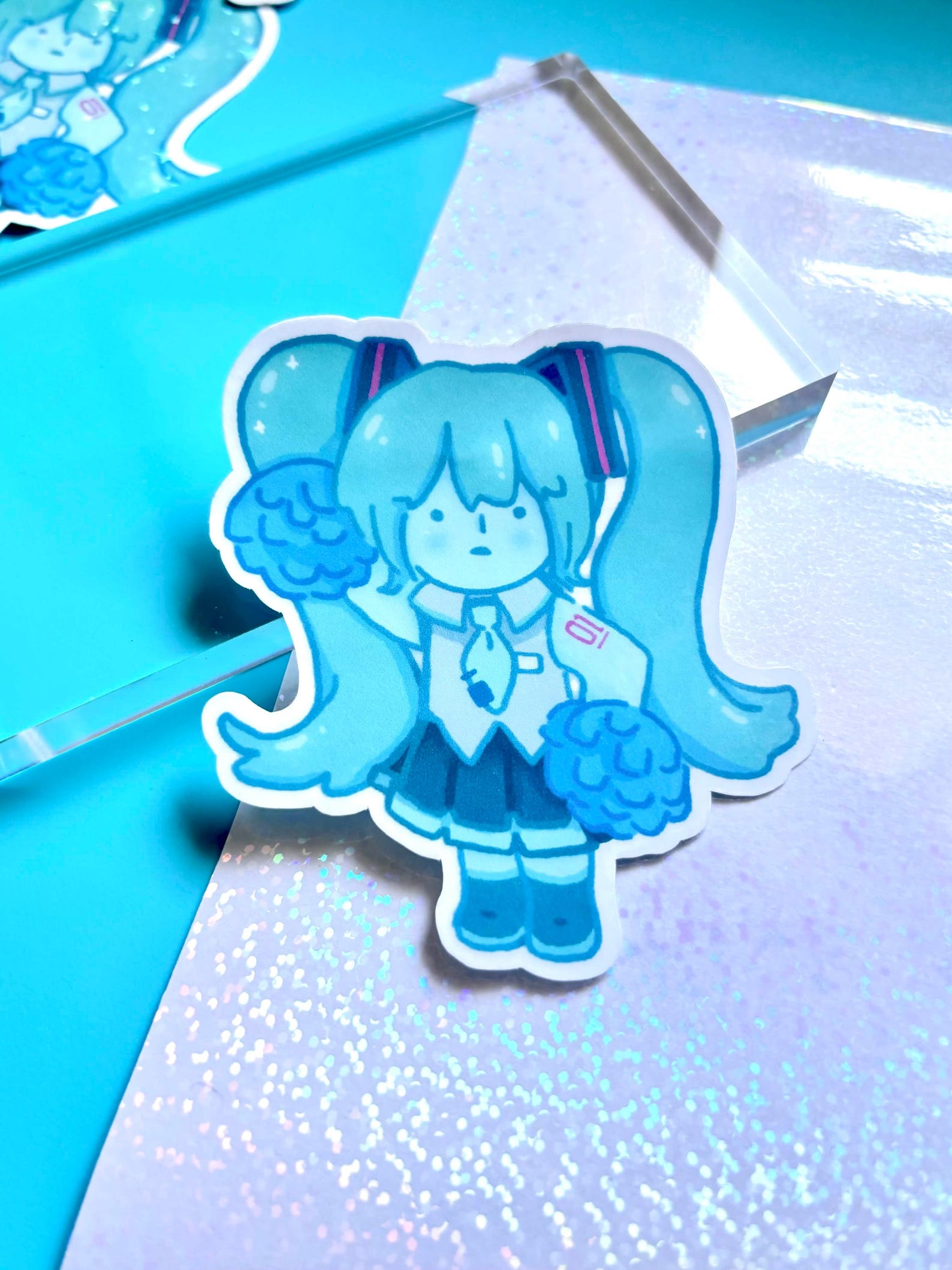 Hatsune Smiku | Cute Sticker | Little Blue Guy Inspired Sticker - Etsy
