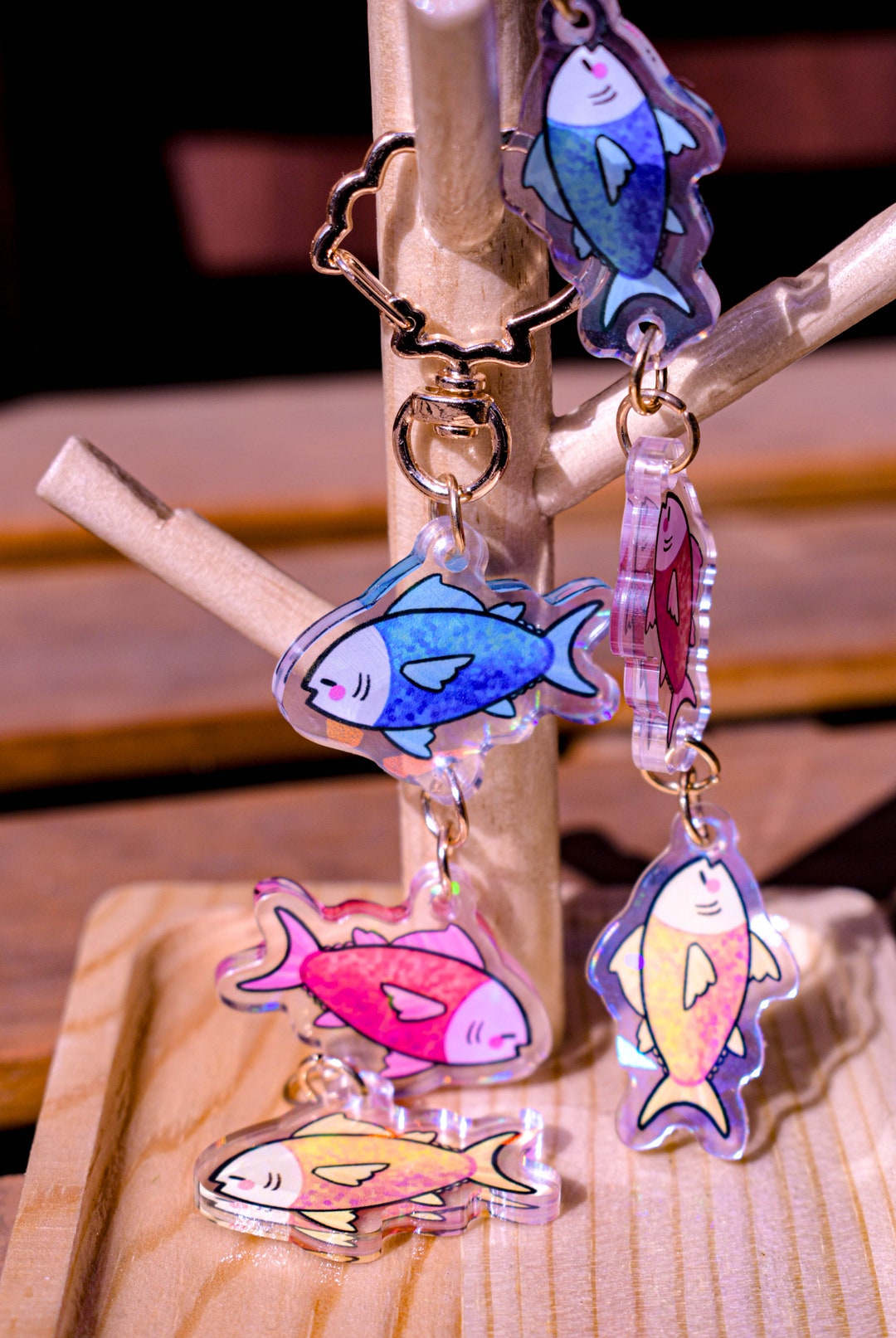 Primary Color Fish Acrylic Charm Chain - Etsy