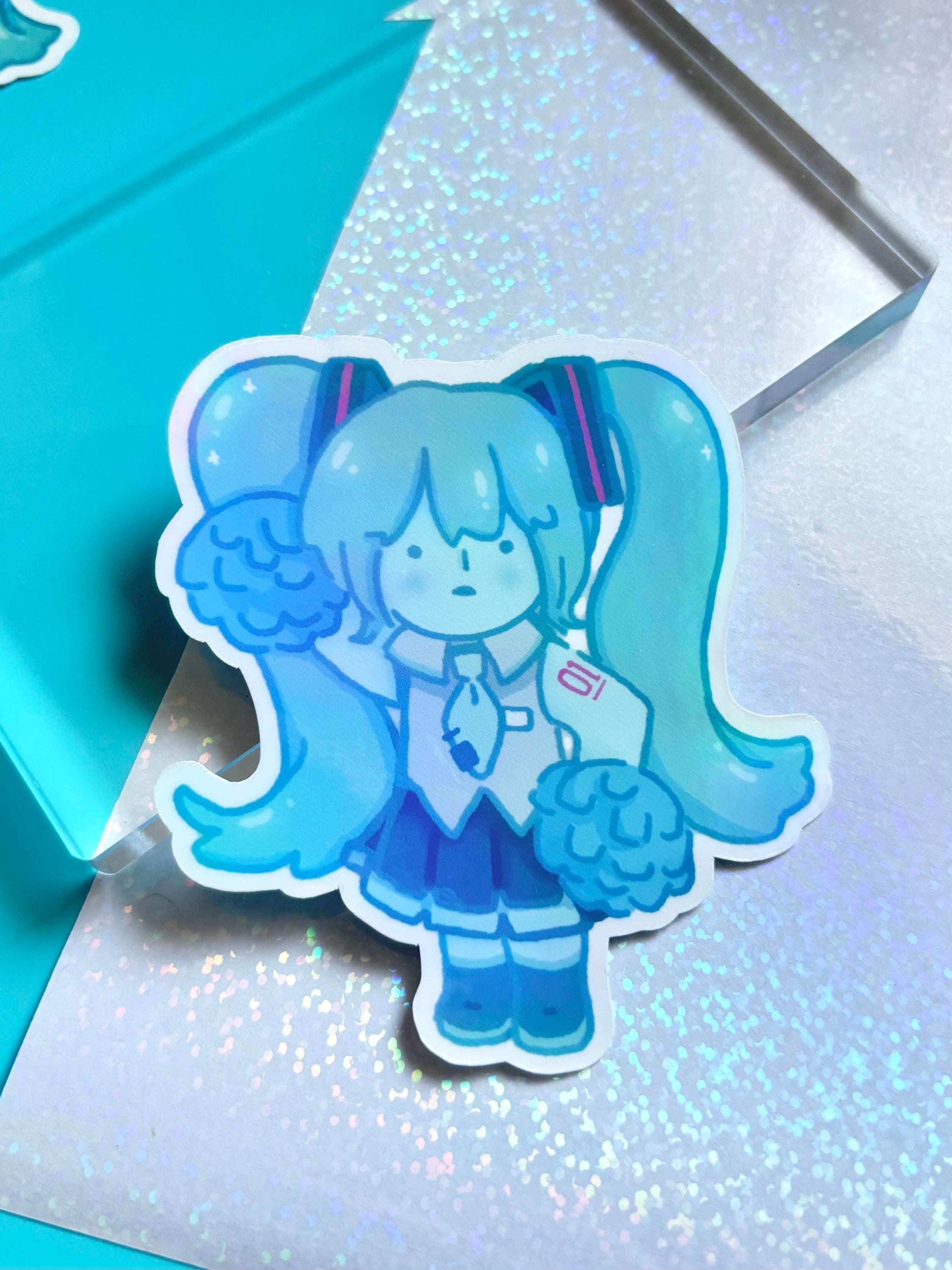 Hatsune Smiku | Cute Sticker | Little Blue Guy Inspired Sticker - Etsy