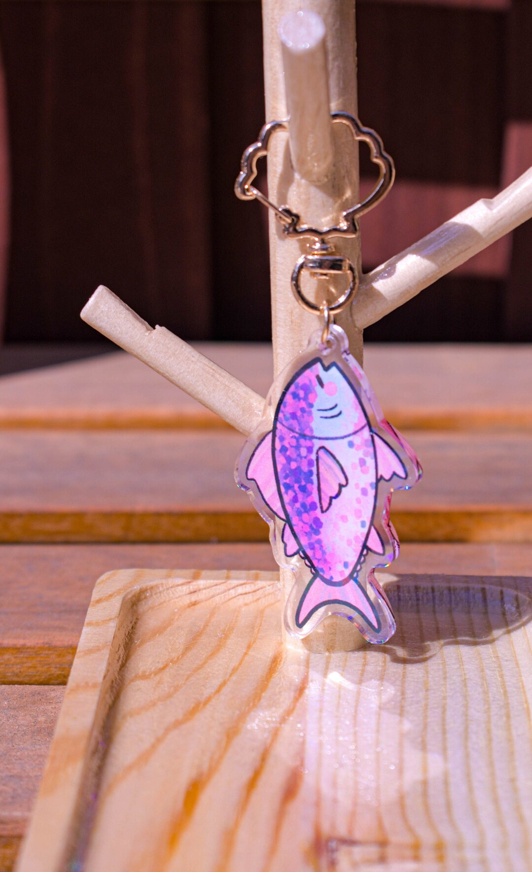 Pink Fin Tuna Acrylic Charm - Etsy