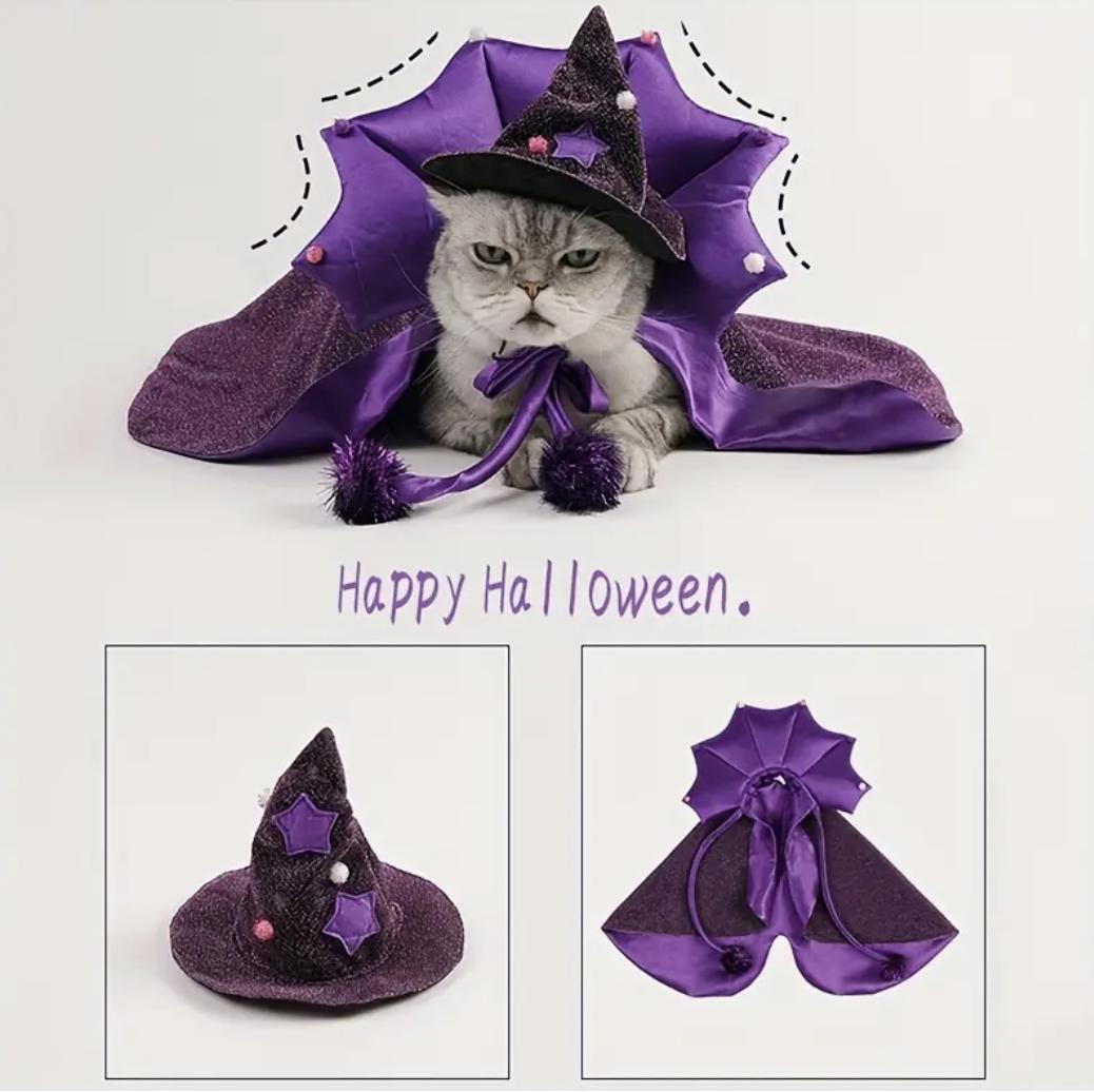 Halloween Pet Wizard Costume: Cape and Star Hat - Etsy