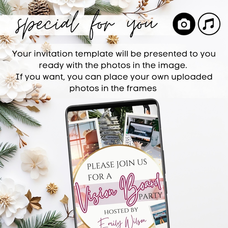 2026 Vision Board Party Invitation, Dream Board Girls Night Party ...