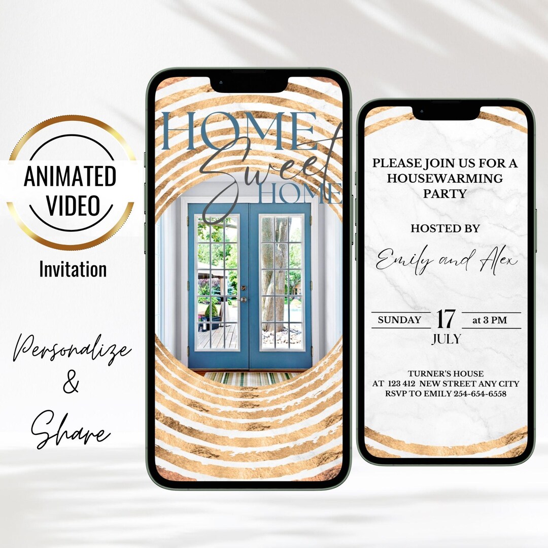 Personalized Photo Housewarming Invite, Heart House Animated New Home ...