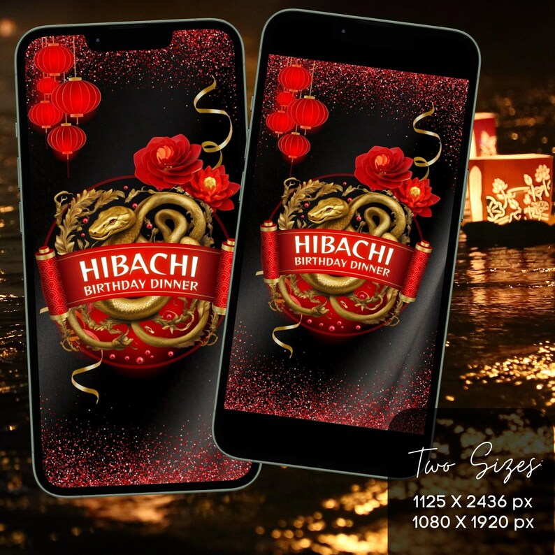 Chinese Zodiac Snake Invitation, Japanese Hibachi Dinner Party, Digital ...