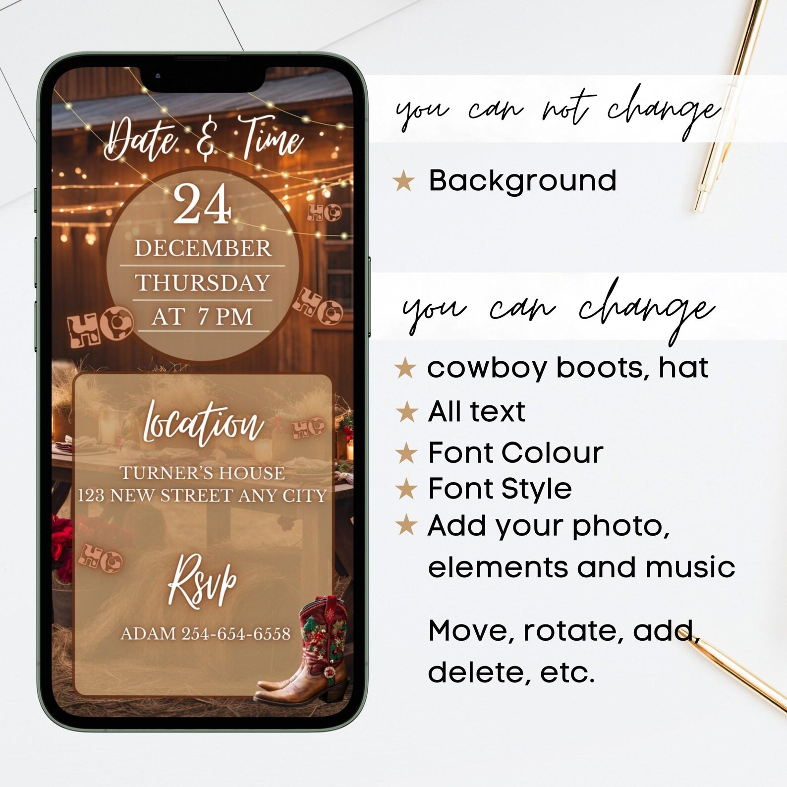 Hoedown Invitation, Western Christmas Party Invitation Template ...