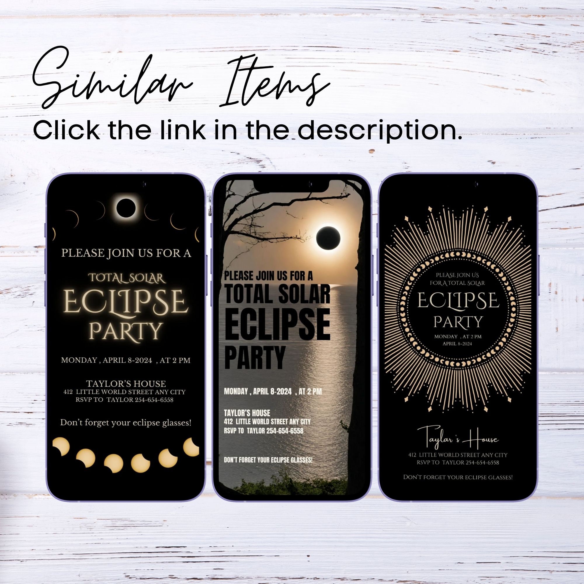 Digital Solar Eclipse 2024 Party Invitation, Editable Eclipse Viewing ...