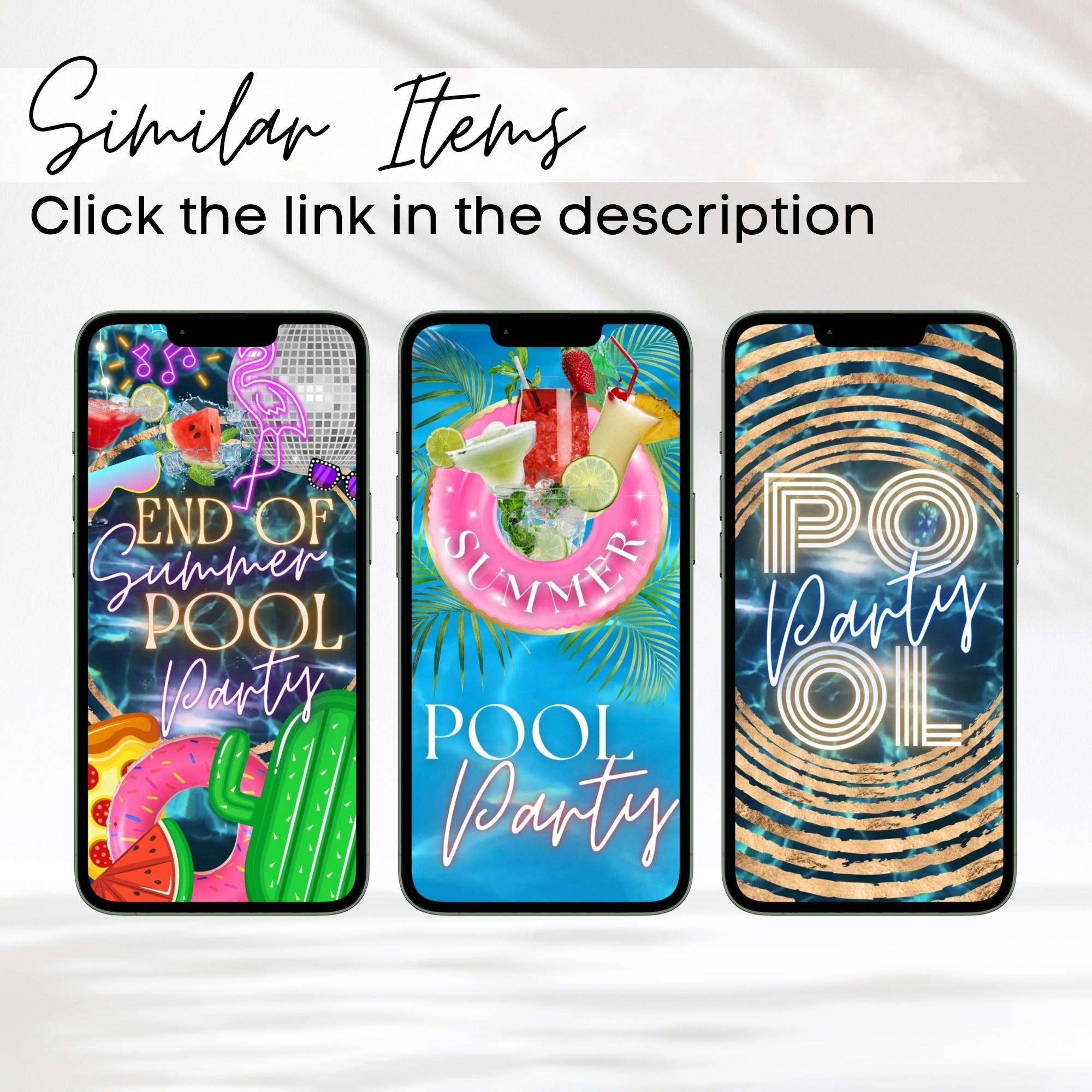 Animated Pool Party With Summer Fruits Invitation, Digital Fun Pool ...