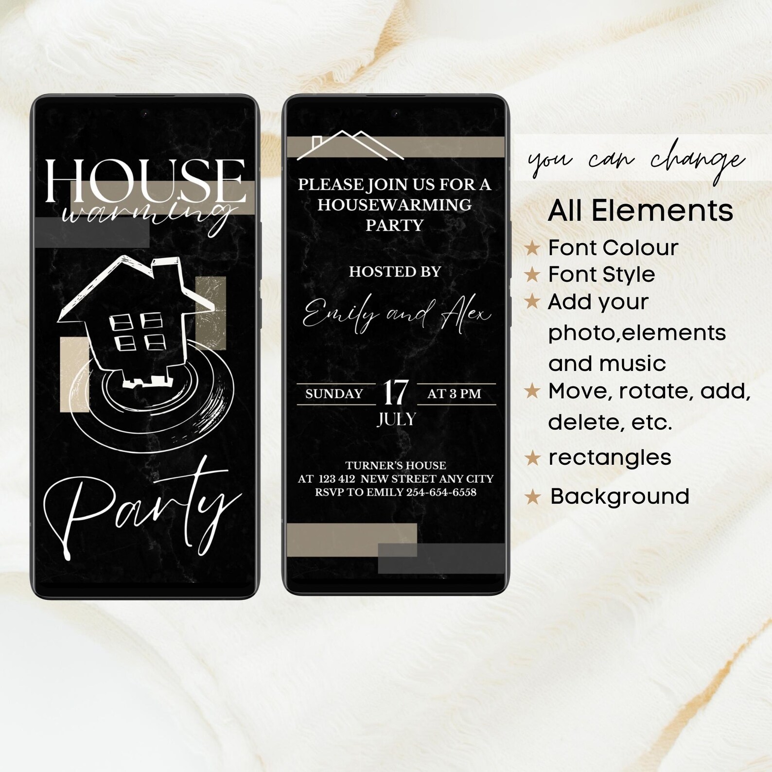 Minimalist Housewarming Animated Invitation, Digital Key Home Sweet ...