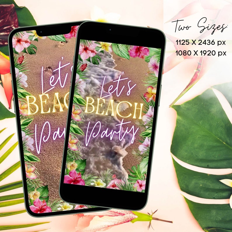 Animated Tropical Beach Party Invitation, Summer Hawaiian Event ...