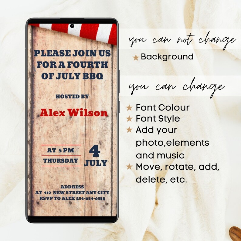 Animated 4th of July BBQ Party Invite, Digital Independence Day Party ...
