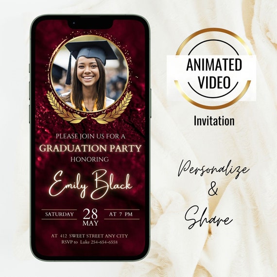 Maroon Gold Graduation Background