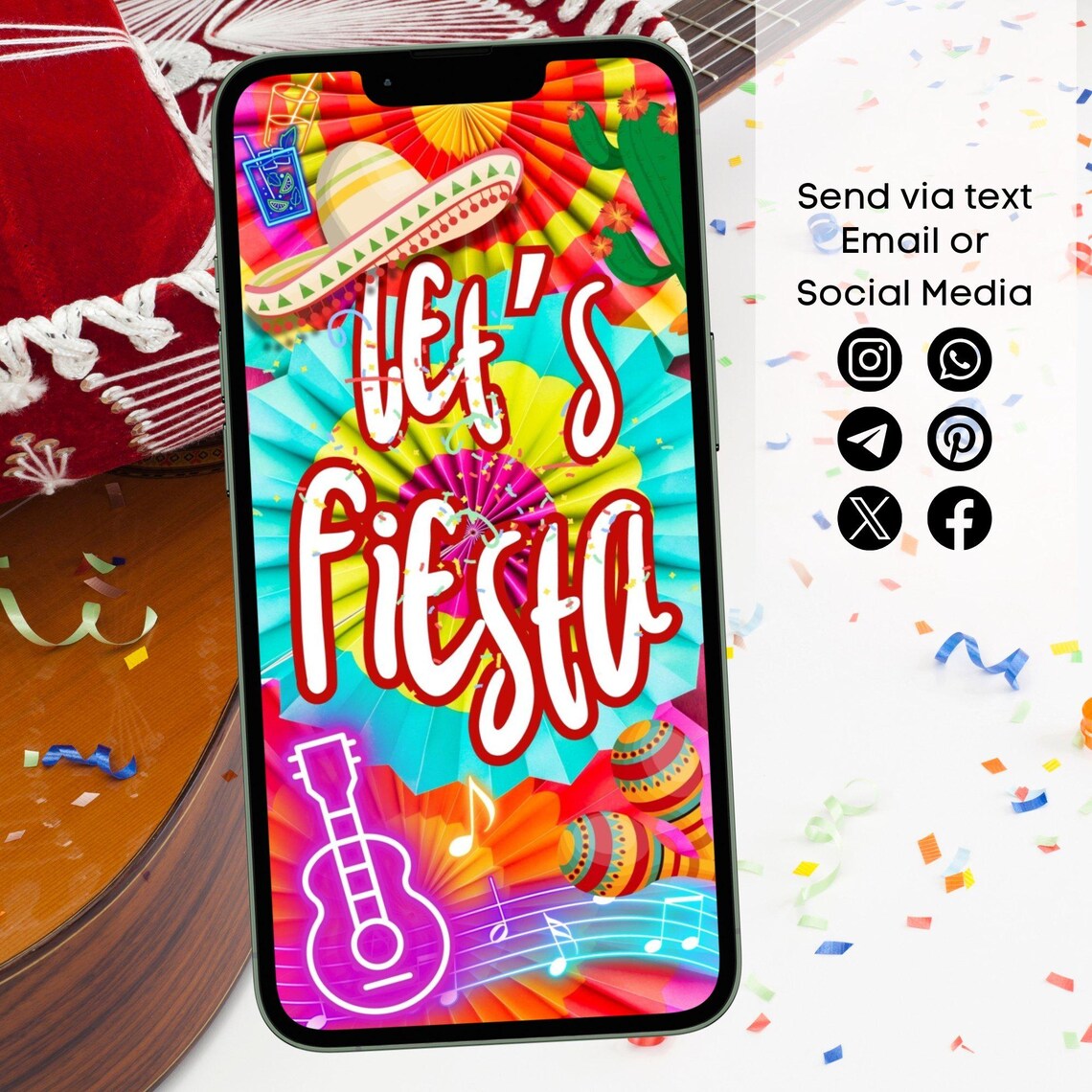 Video Fiesta Invitation, Animated Birthday Party Invite, Mexican Theme ...