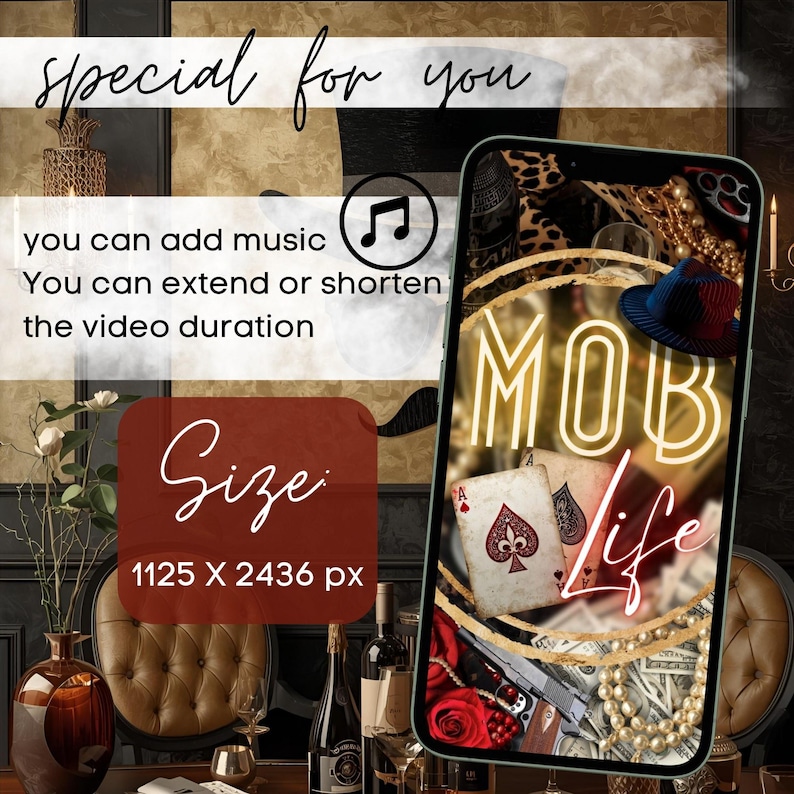 Animated Mob Life Invitation, Gangster Themed Birthday Party Invite ...