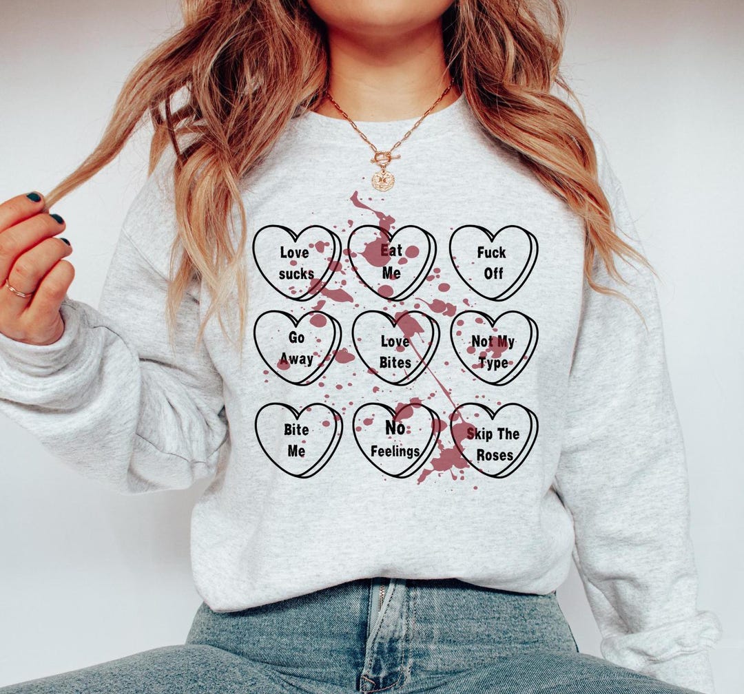 Anti-valentine's Day Candy Hearts PNG - Blood Splatter Design for ...