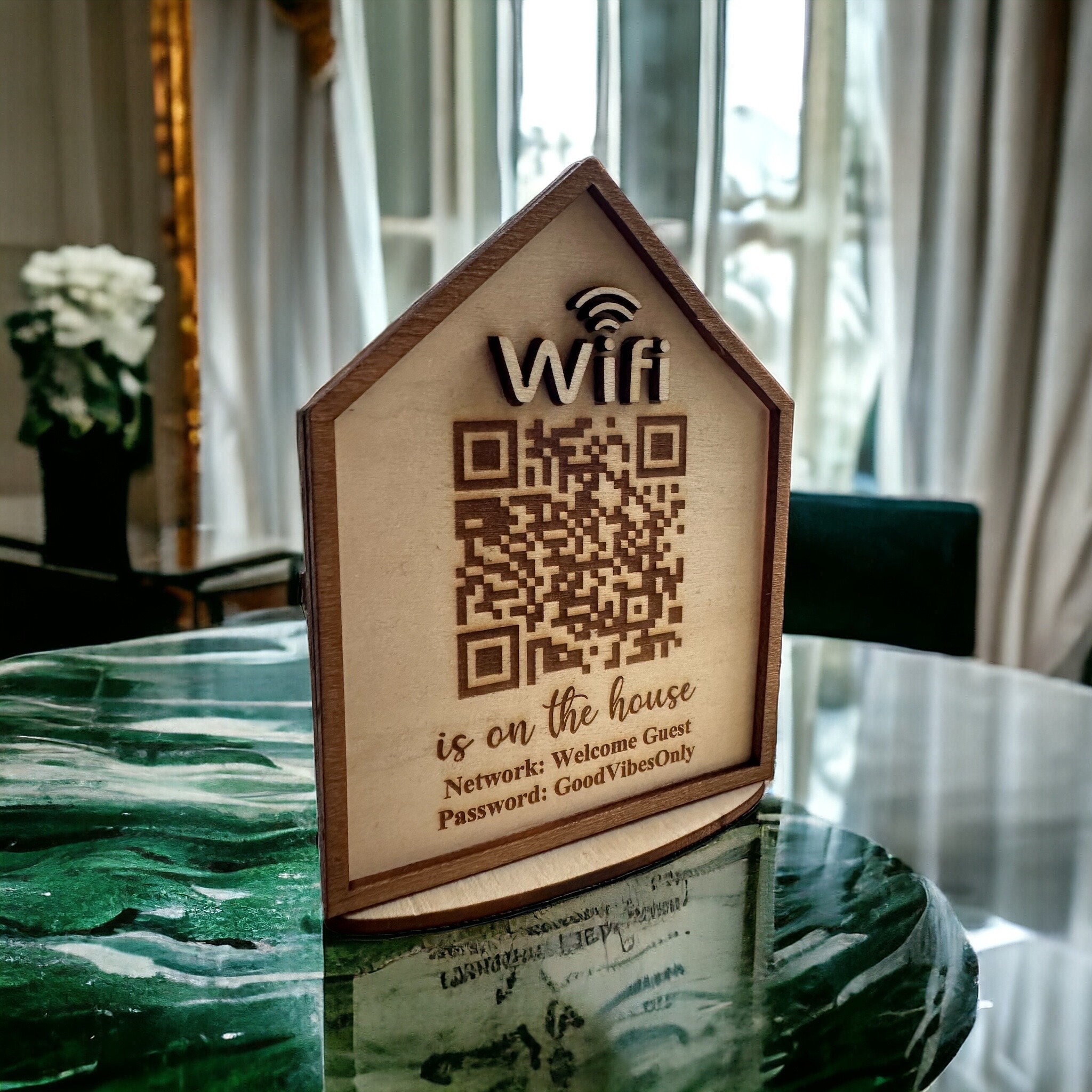 Personalized Wifi Network QR Code Sign, Perfect for Guests, Airbnb ...