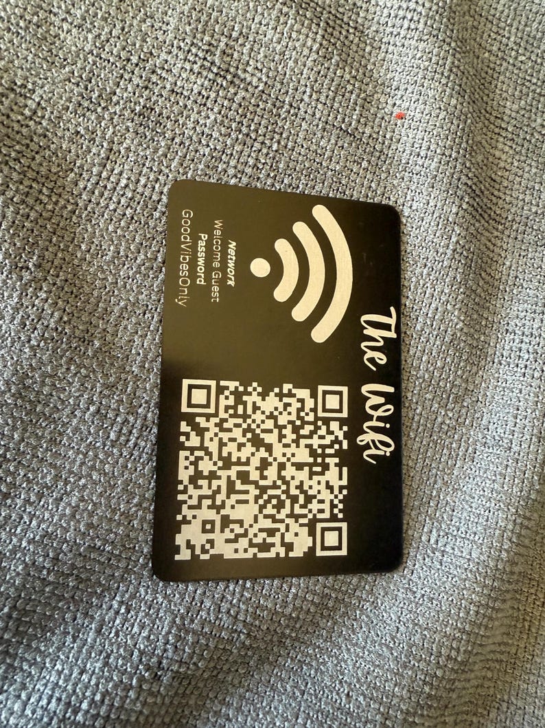 METAL - Personalized Wifi Network QR Code Magnet or Plaque, Perfect for ...