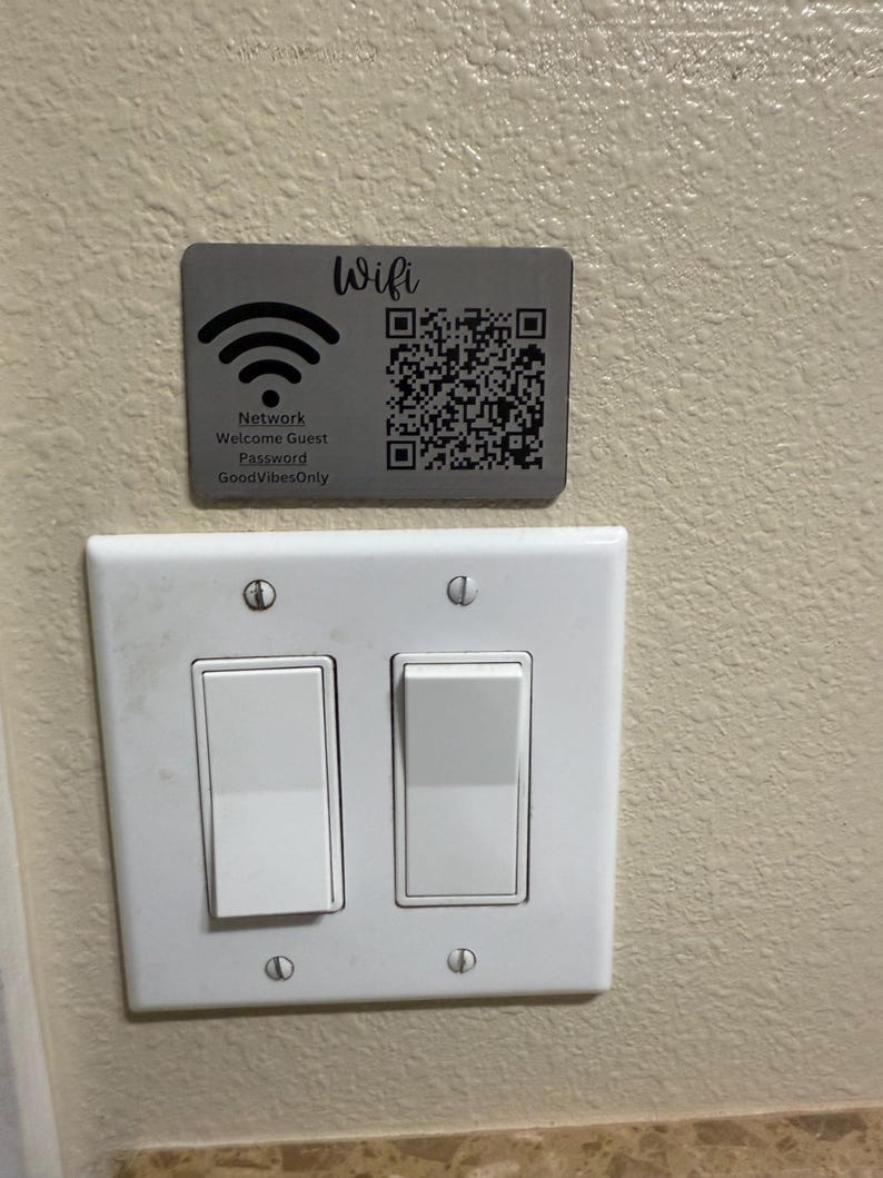 Wifi QR Code Sign | Metal Magnet or Plaque | Guest Wifi Password ...