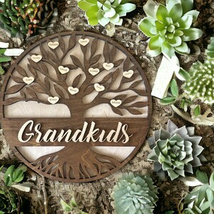 Custom Laser Cut Wooden Family Tree | Grandparent Gift | Personalized ...
