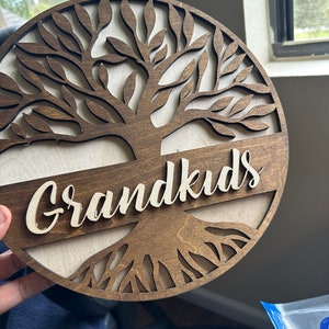Custom Laser Cut Wooden Family Tree | Grandparent Gift | Personalized ...