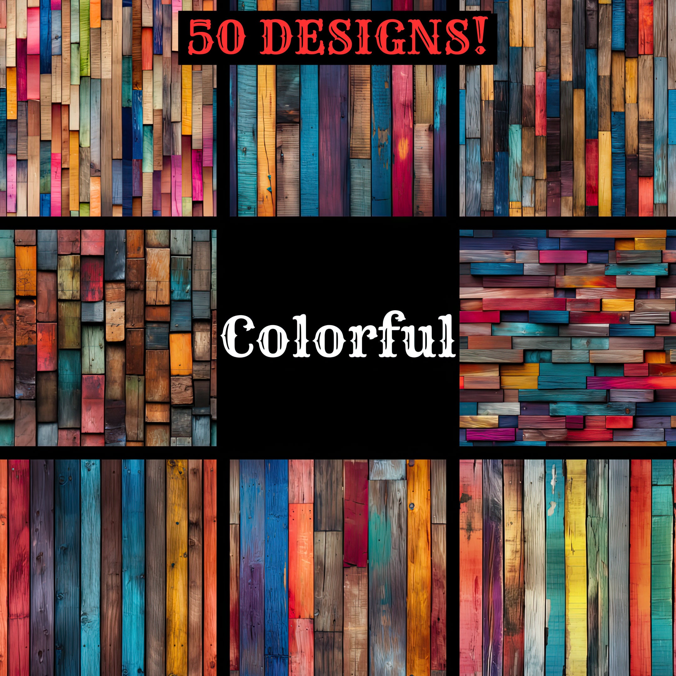 Seamless Bamboo Digital Paper, Printable Scrapbook Paper Wood Textures ...