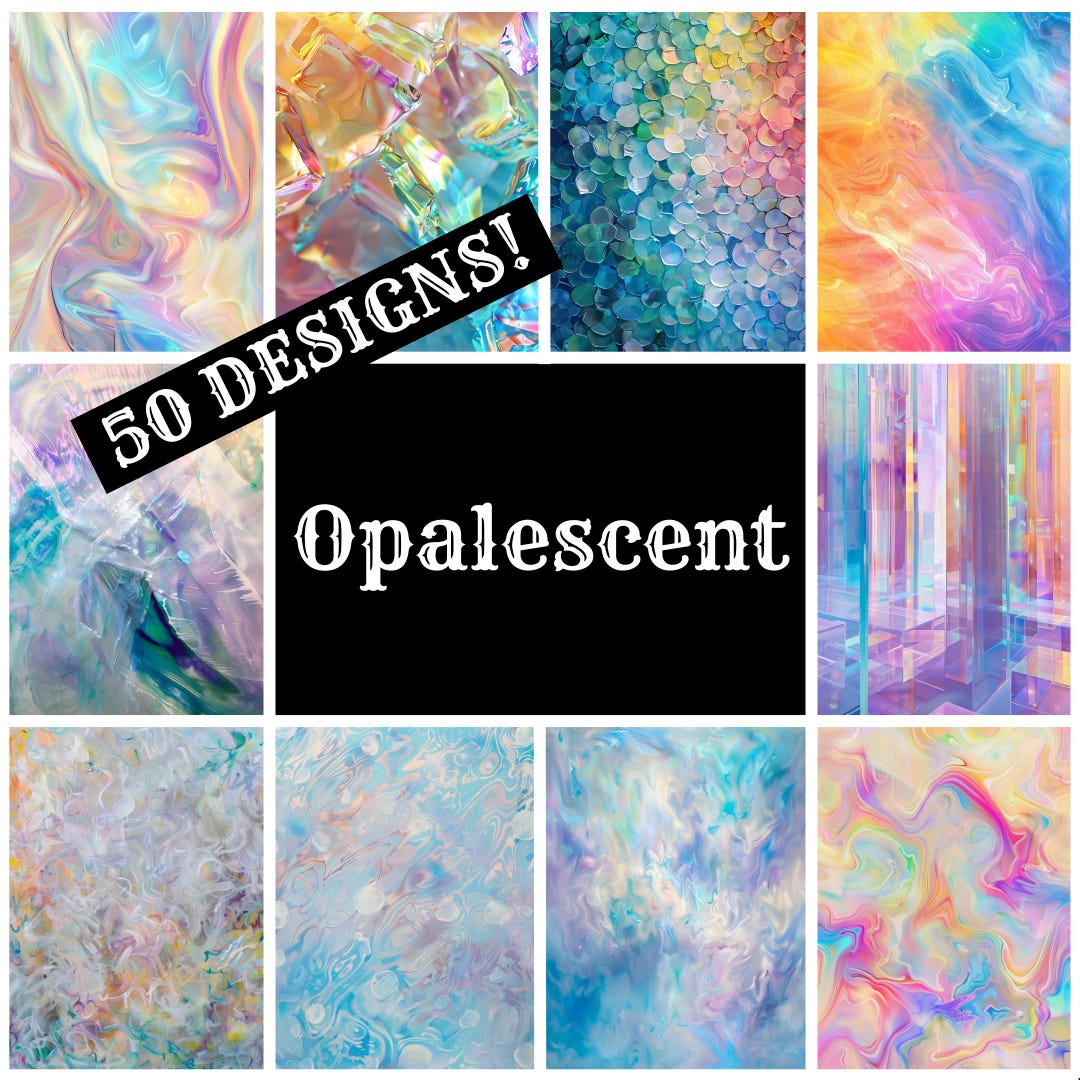 Opalescent Journal Paper, Opalescent Printable Paper, Vintage Journal ...