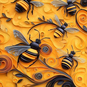 Quilled Bees Digital Paper: Vintage Journal Inserts (PNG, 8.5x11 In ...