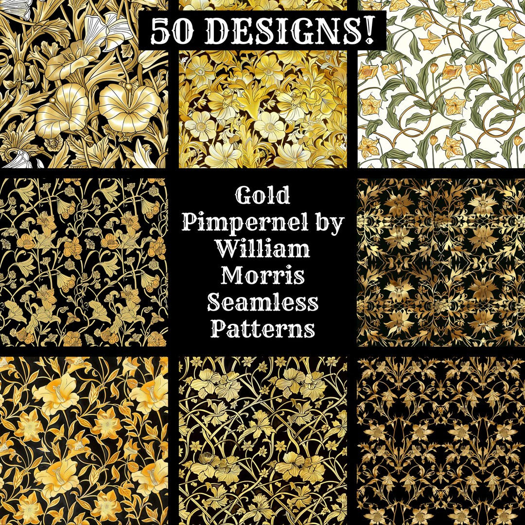William Morris Gold Pimpernel Seamless Pattern (digital Download) - Etsy