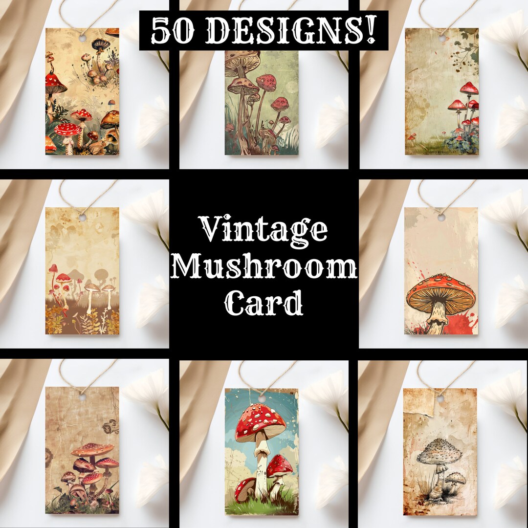 Vintage Mushroom Journal Tags: Printable Ephemera (digital Download) - Etsy