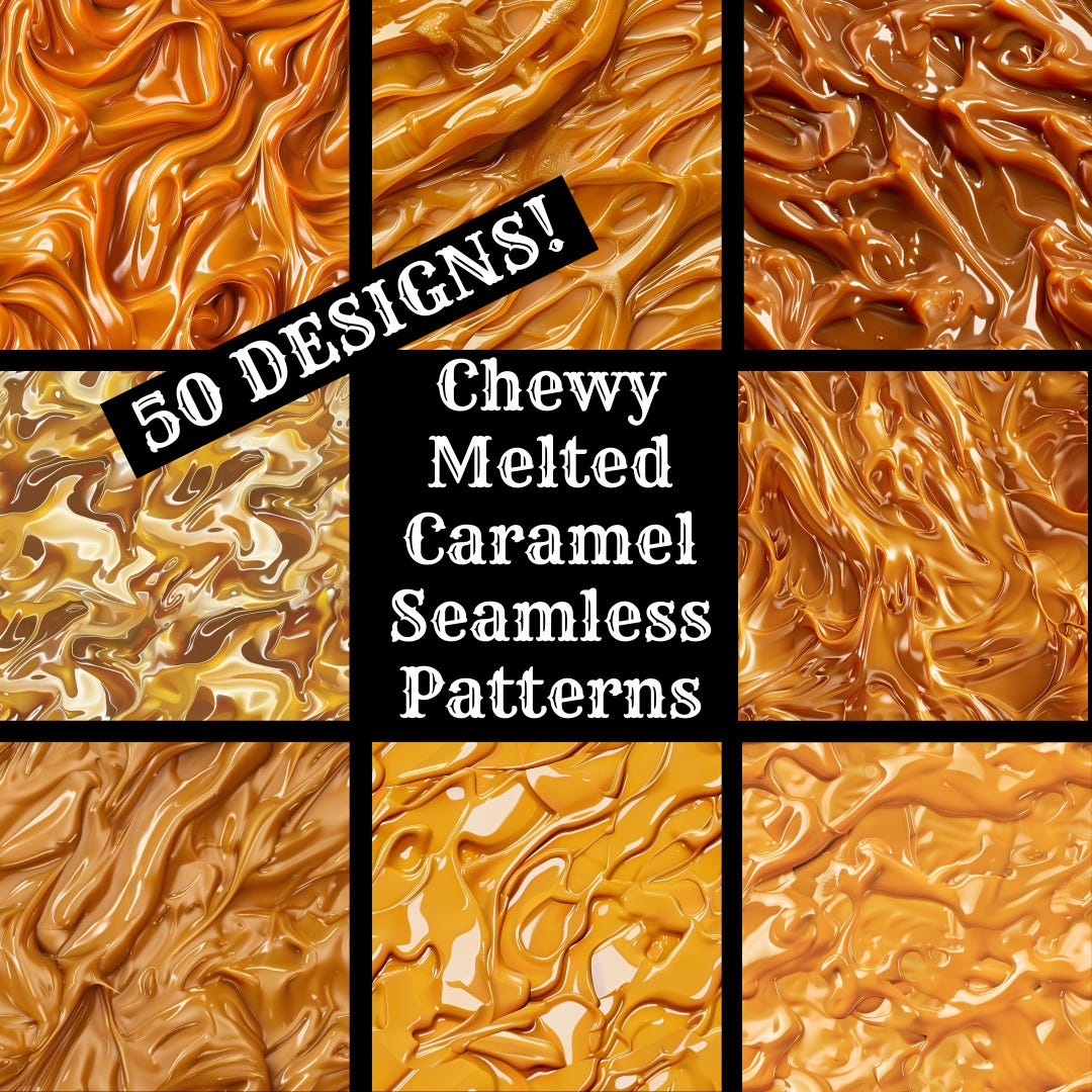Caramel Texture: Chewy Melted Seamless Patterns (digital Download) - Etsy
