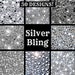 Silver Bling Digital Paper: Vintage Scrapbook Journal (PNG, 427 DPI ...