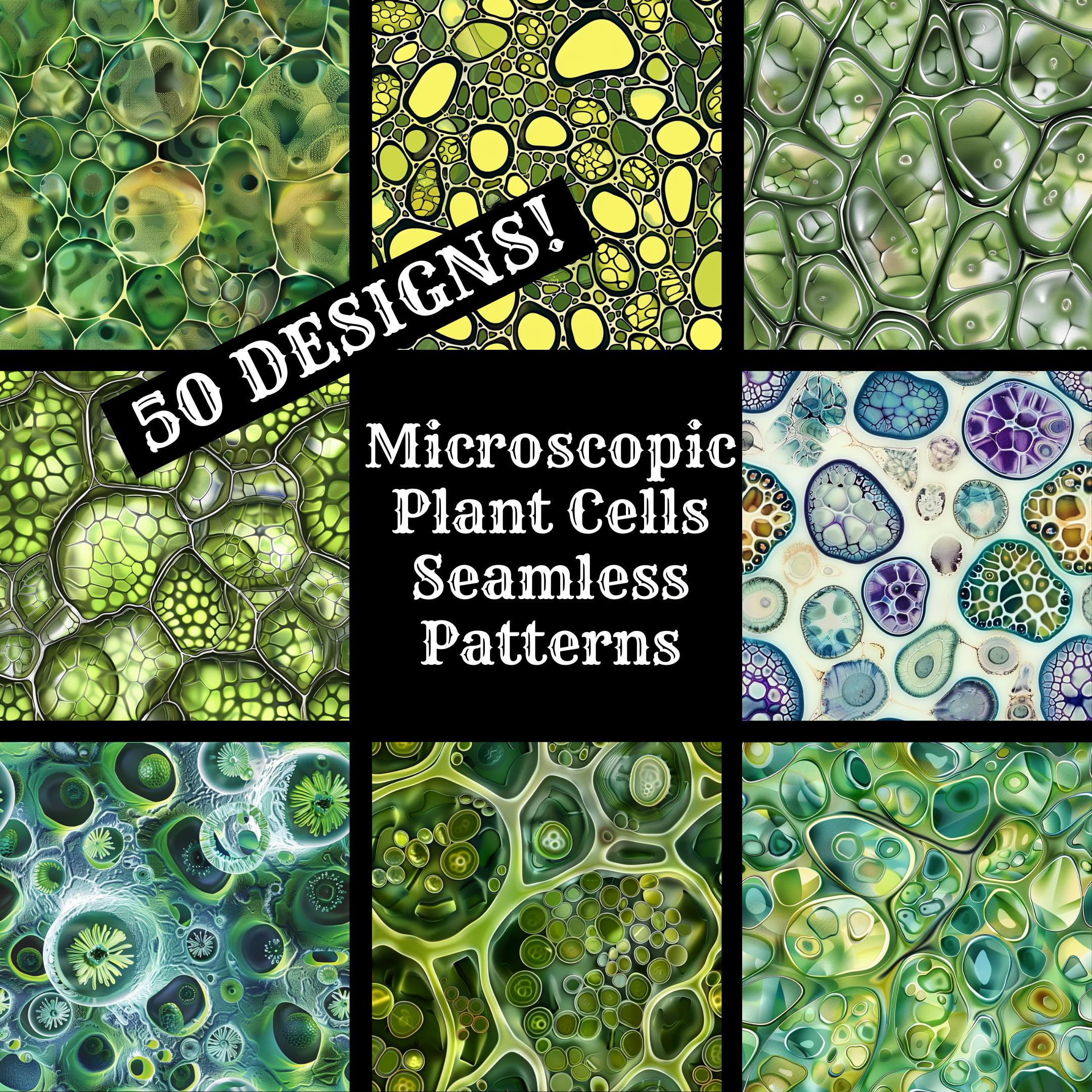 Microscopic Plant Cell Pattern: 50 Seamless Digital Papers (PNG) - Etsy
