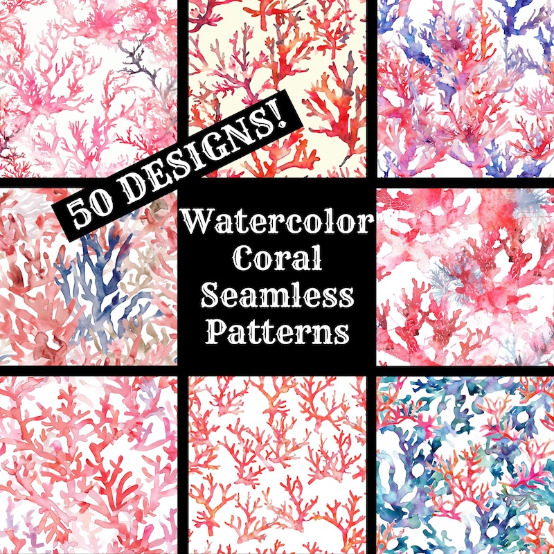 Coral Digital Paper - Etsy