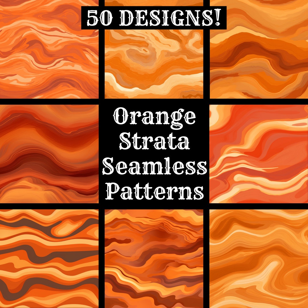 Orange Strata Seamless Digital Paper, Printable Scrapbook Paper ...