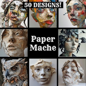Paper Mache Paper, Paper Mache Printable Paper, Vintage Paper Mache ...