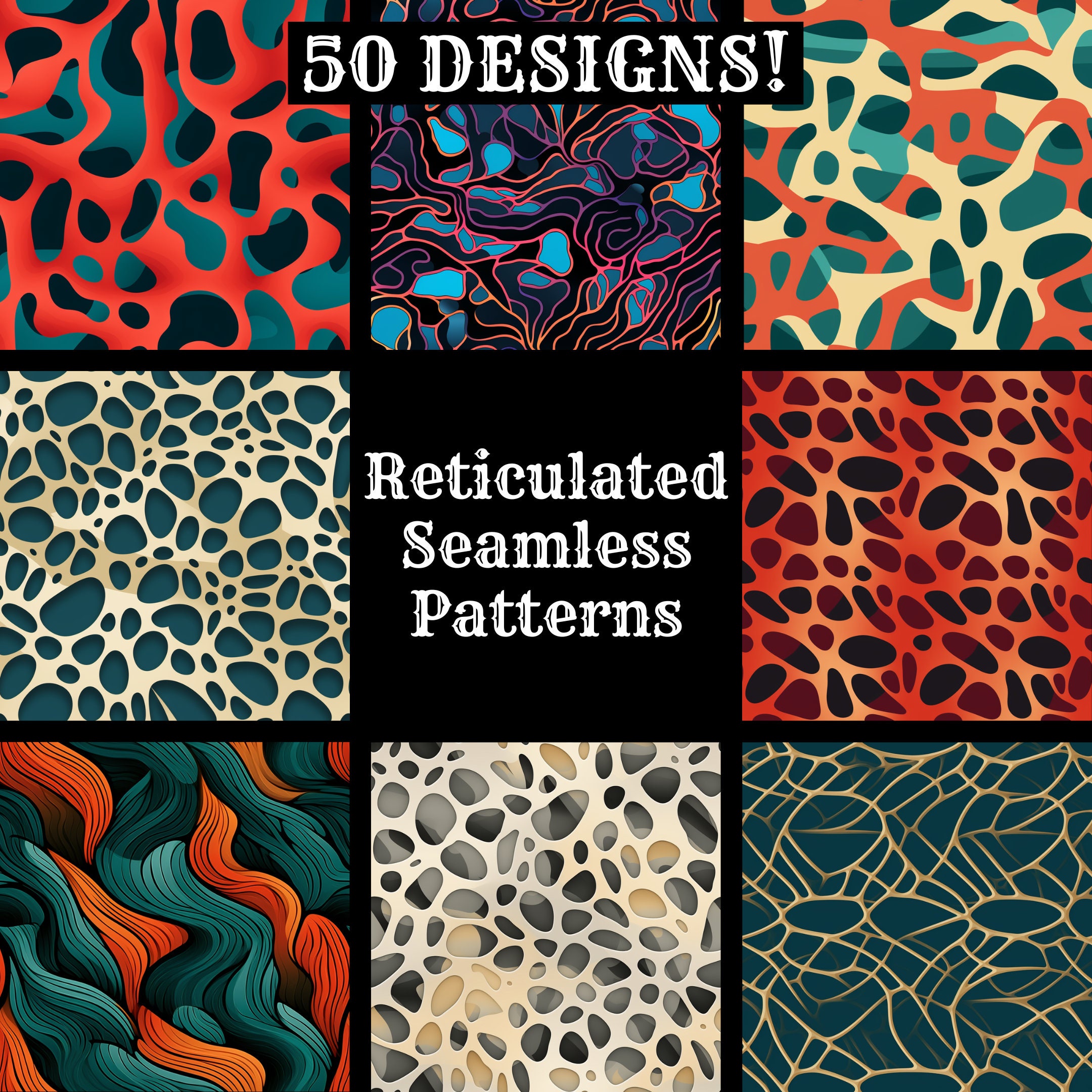 Reticulated Seamless Digital Paper, Printable Scrapbook Paper Seamless ...