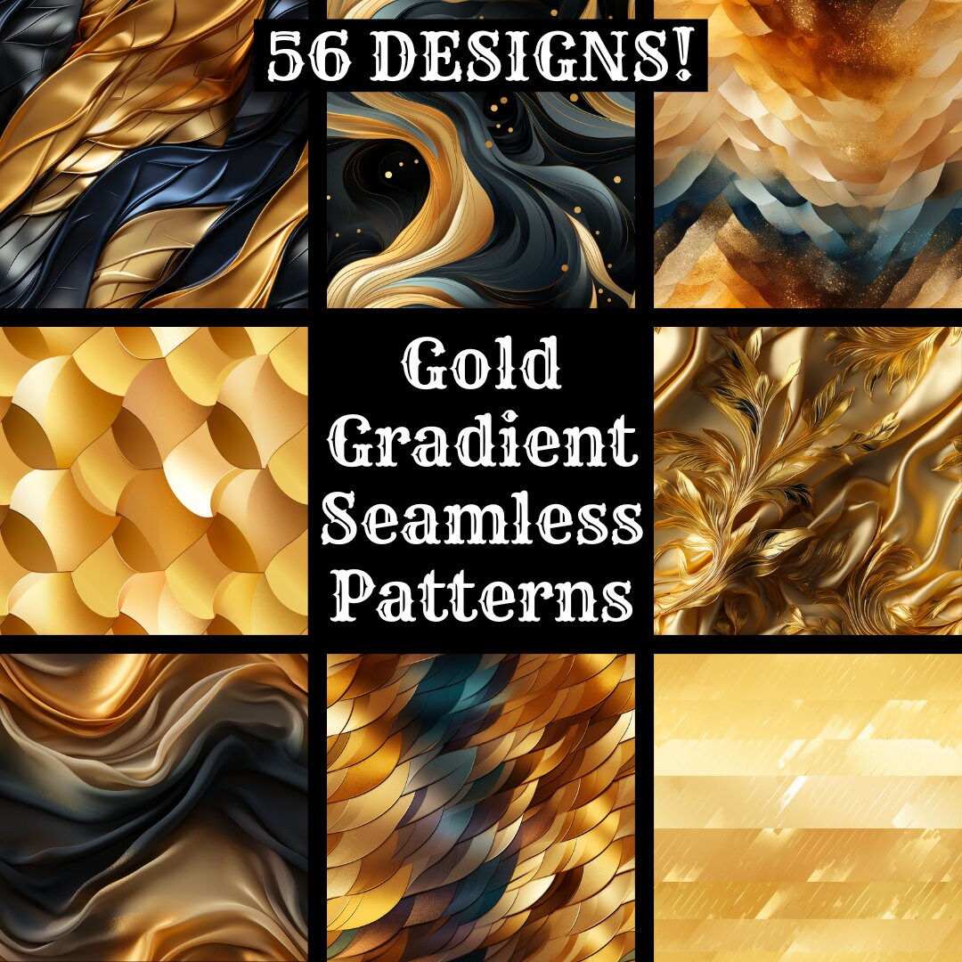 Gold Gradient Seamless Digital Paper, Printable Scrapbook Paper ...
