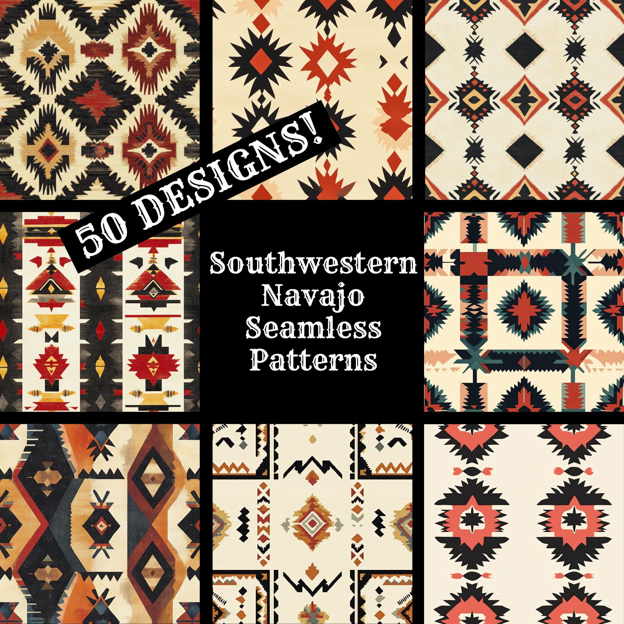 Southwestern Navajo Seamless Pattern, Scrapbook Paper (digital Download ...