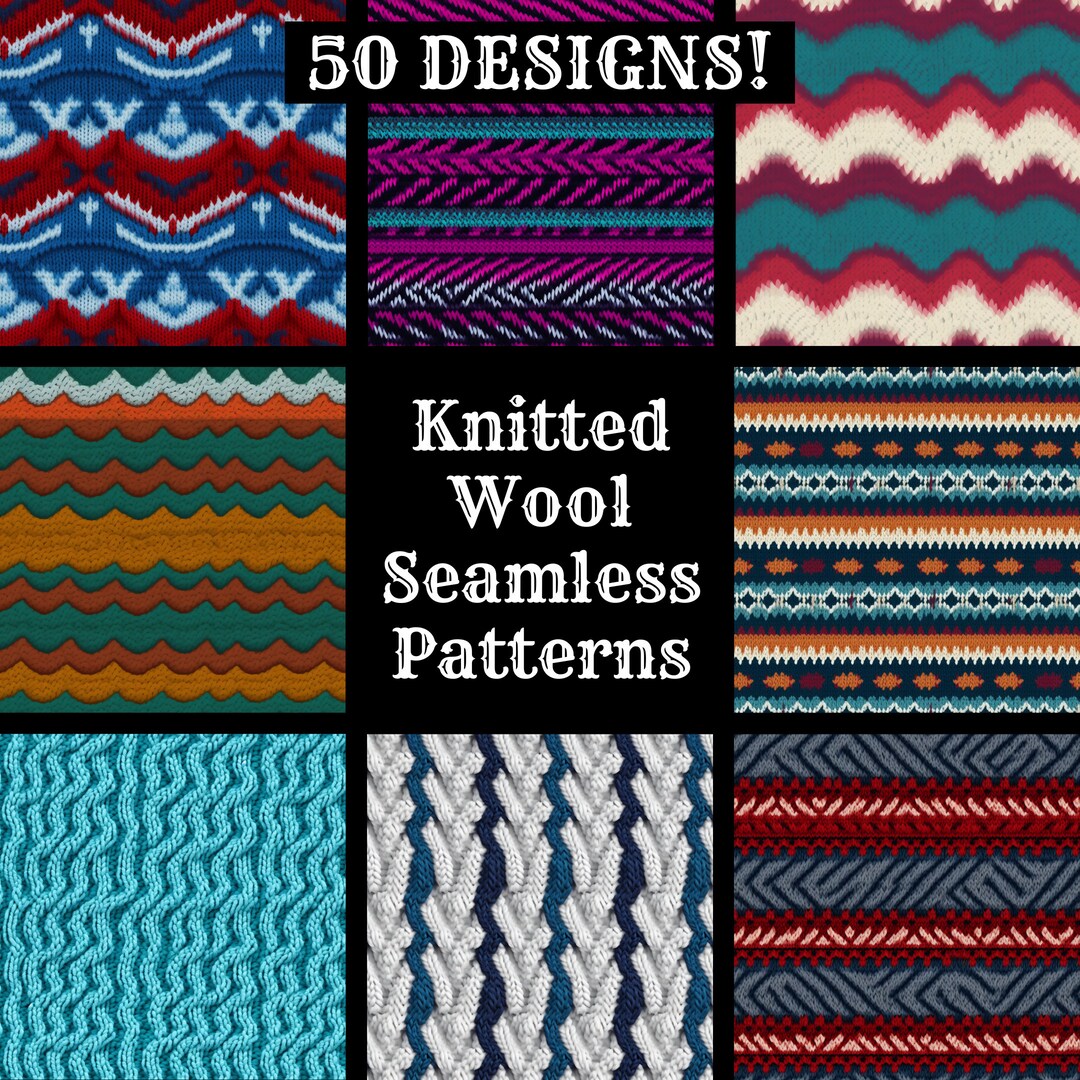 Knitted Wool Seamless Digital Paper, Printable Scrapbook Paper Seamless ...